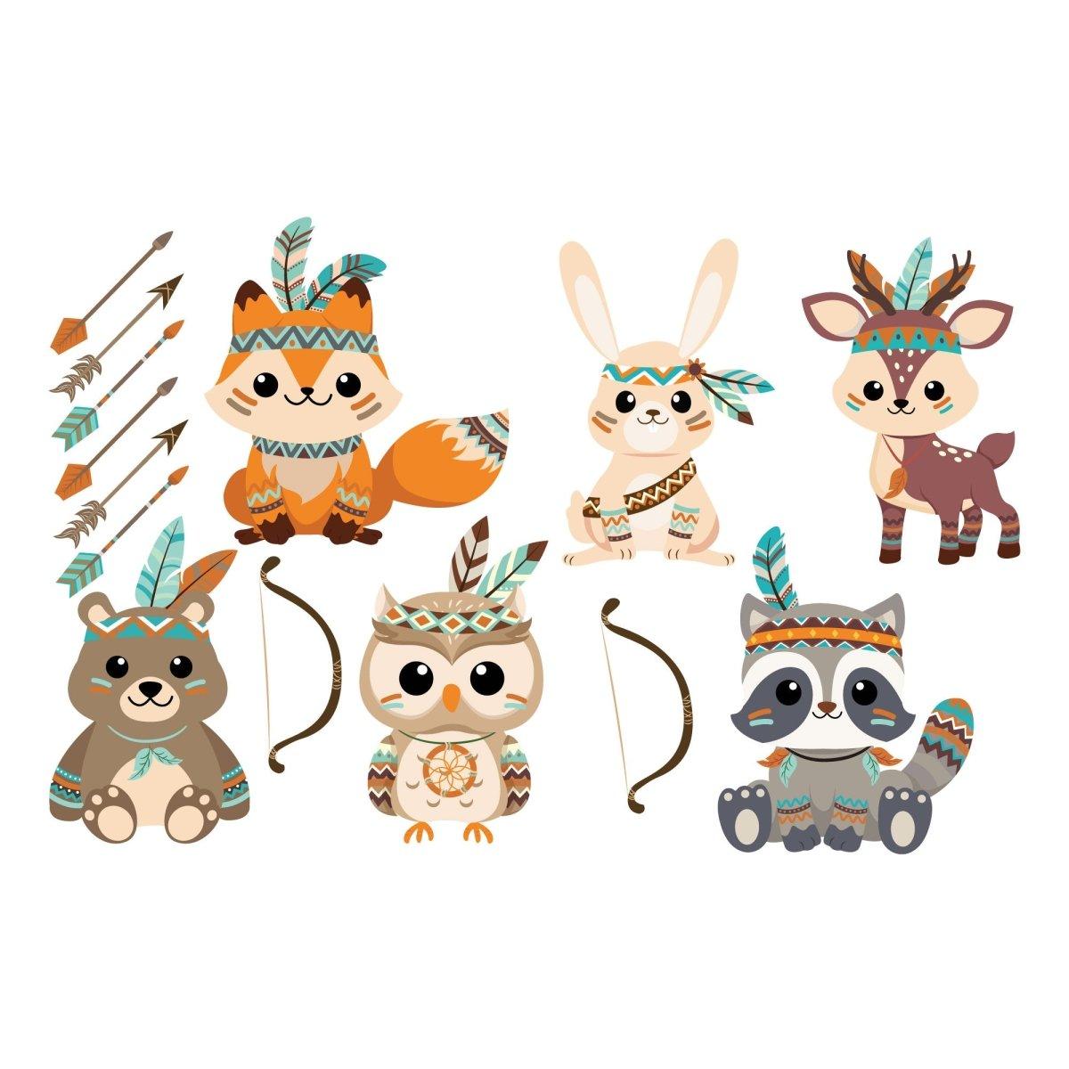 Tribal Animal Woodland Wall Decals - Printibly
