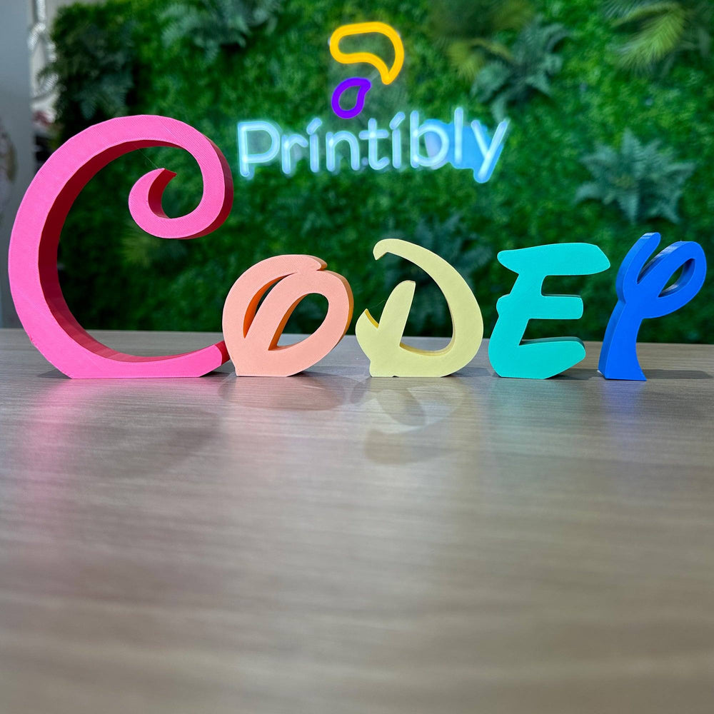 3D Printed Script Disney Inspired Name Letters (Waltograph Inspired)