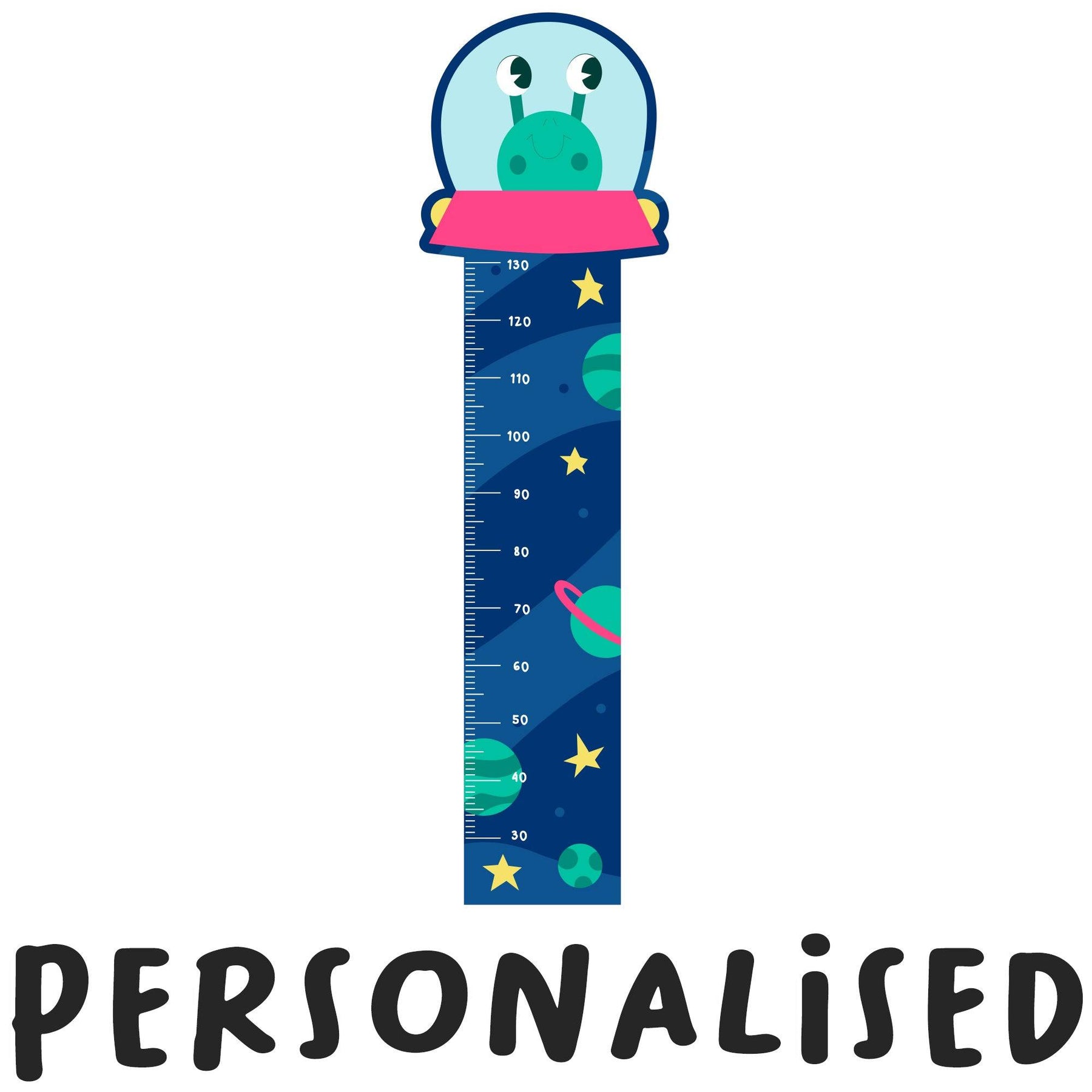 Personalised Alien Growth Wall Chart - Kids Height Chart